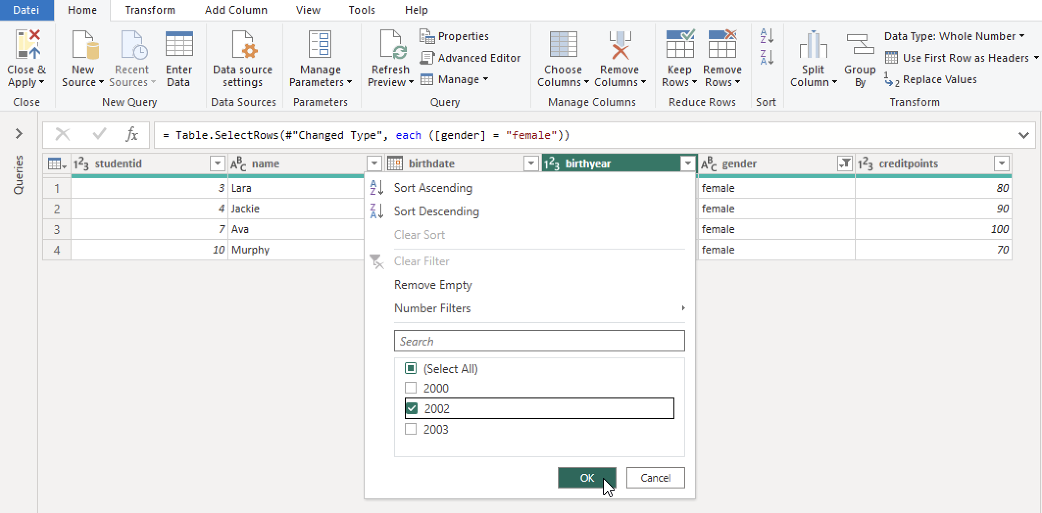 Power BI - Basic Filtering in Power Query