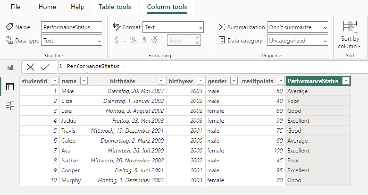 Power BI - SWITCH function in DAX