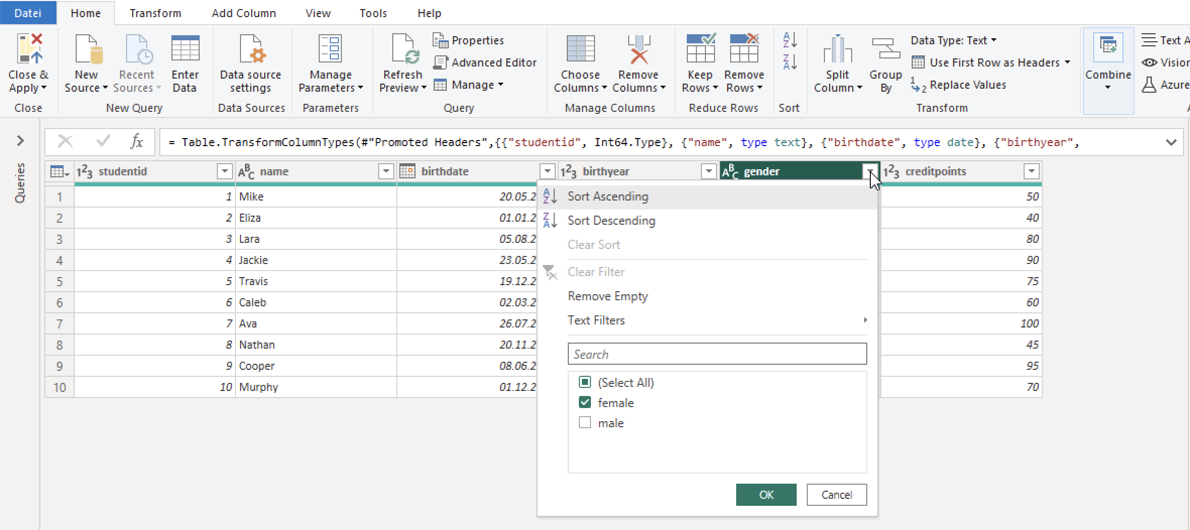 Power BI - Basic Filtering in Power Query