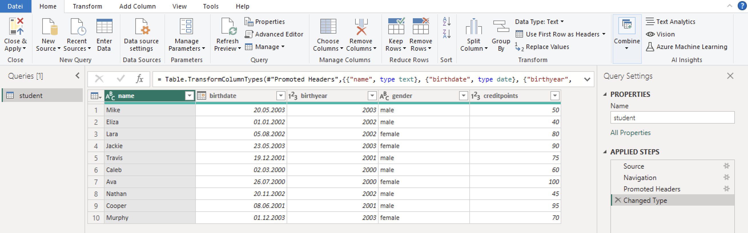 Power BI - Add Index Column in Power Query