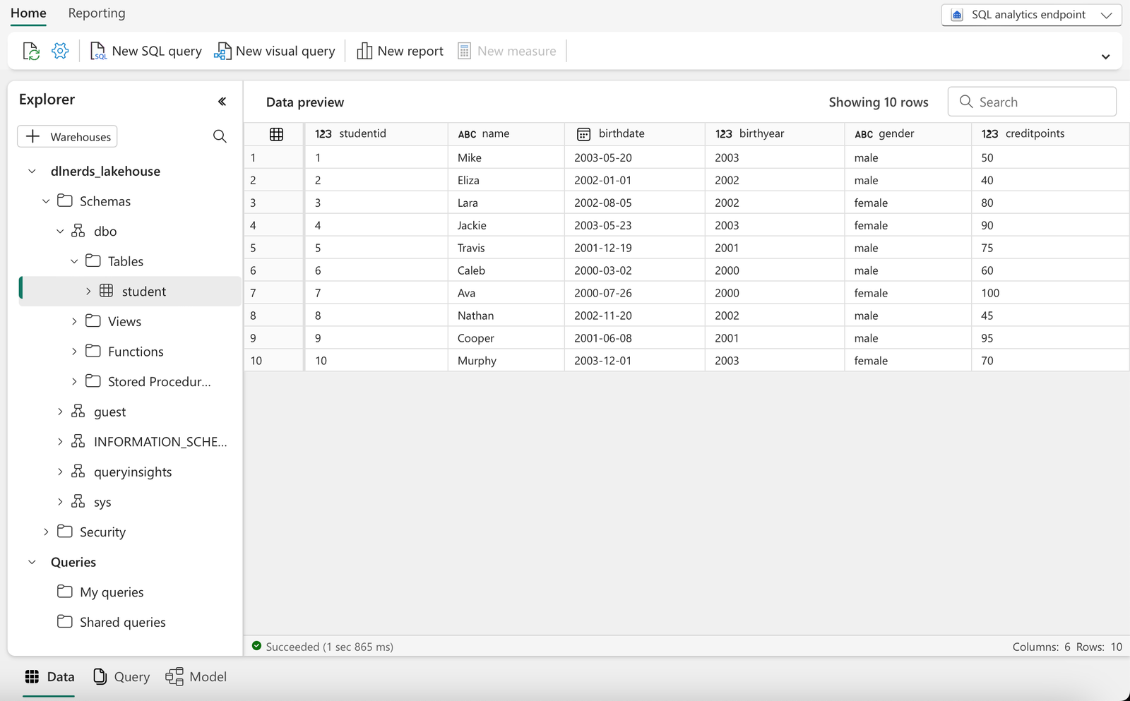 How to query Data from Fabric Lakehouse with T-SQL using SQL Analytics ...