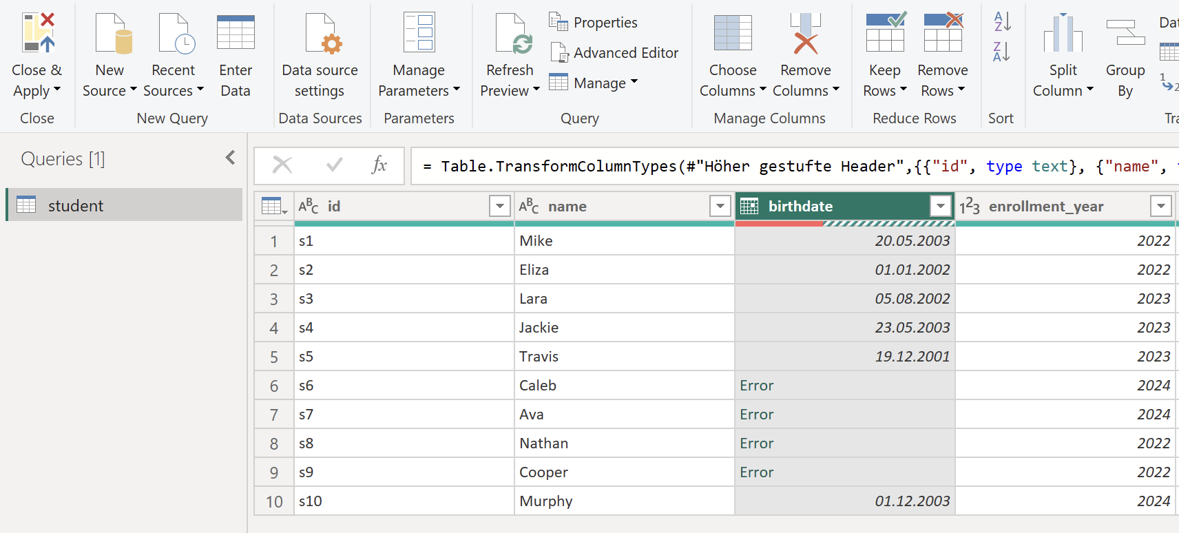 Power BI - Resolve data import errors (PL-300)