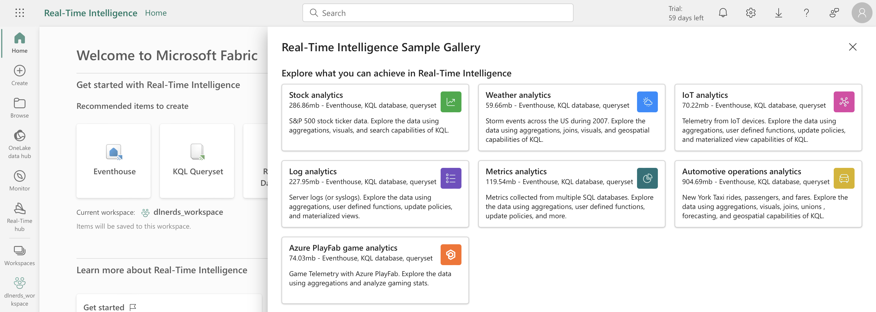 How to use Sample Datasets for Real-Time Analytics in Microsoft Fabric