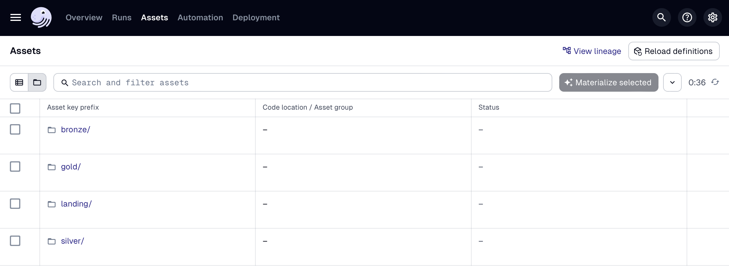 Running your dbt models via Dagster UI