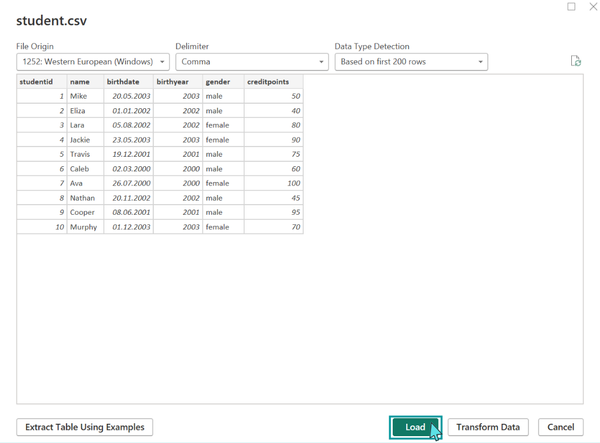 Power BI - Import Data from CSV file
