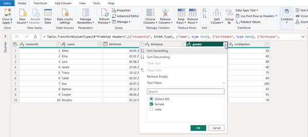 Power BI - Basic Filtering in Power Query