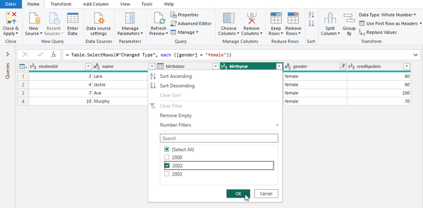 Power BI - Basic Filtering in Power Query