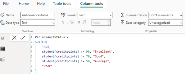 Power BI - SWITCH function in DAX