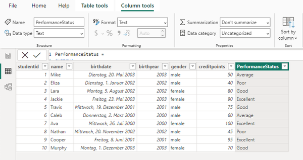 Power BI - SWITCH function in DAX