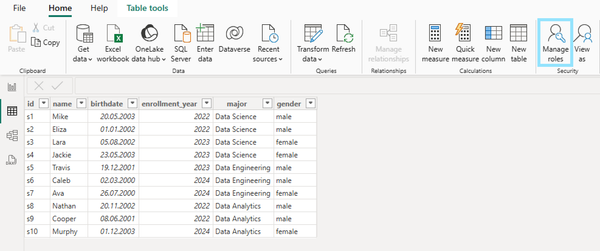 Implement static row-level access control for Semantic models in Microsoft Fabric (DP-600)