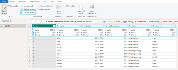 Power BI - Evaluate data, including data statistics and column ...